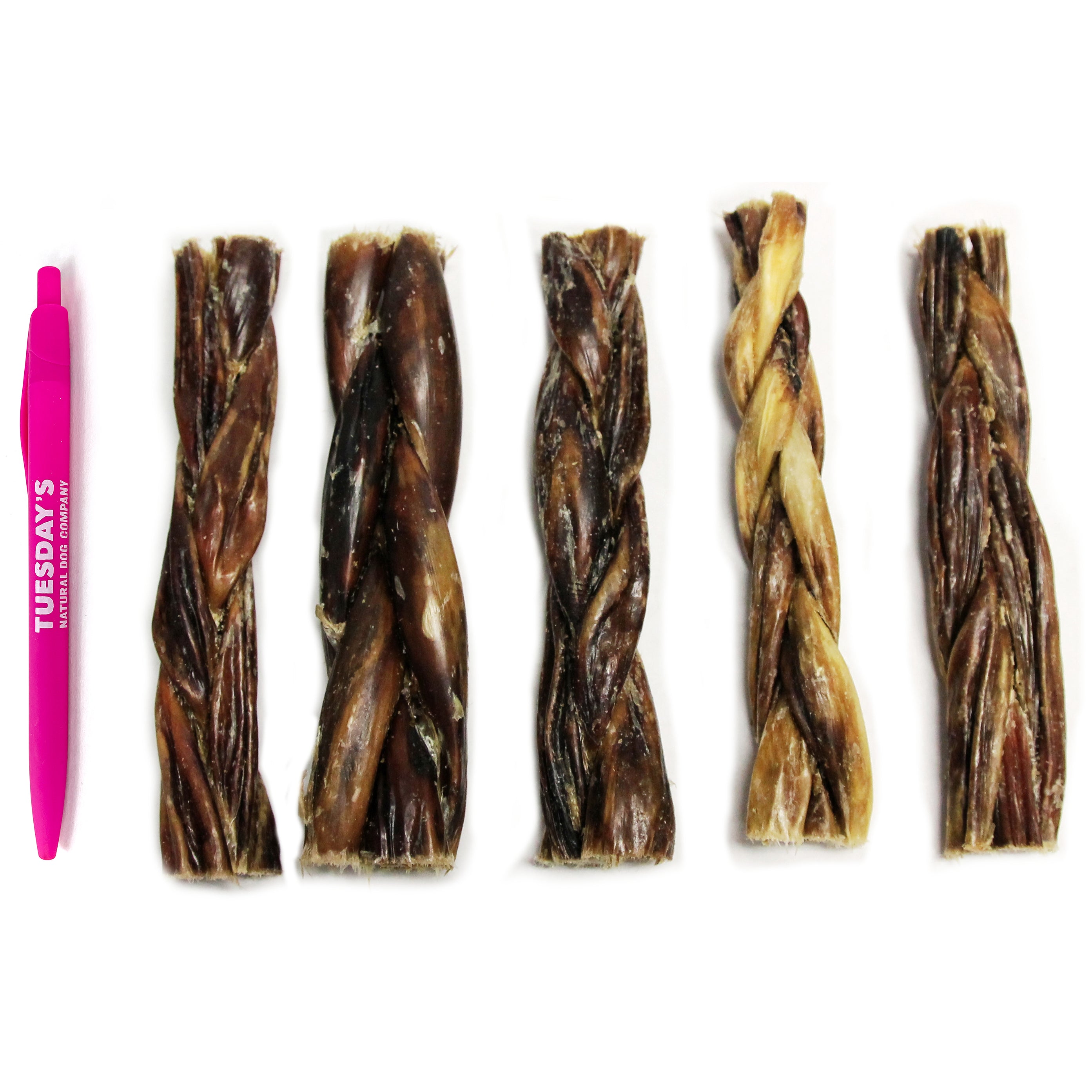 6" Braided Beef Gullets (Bulk) — WHOLESALE - Tuesday's Natural Dog Company