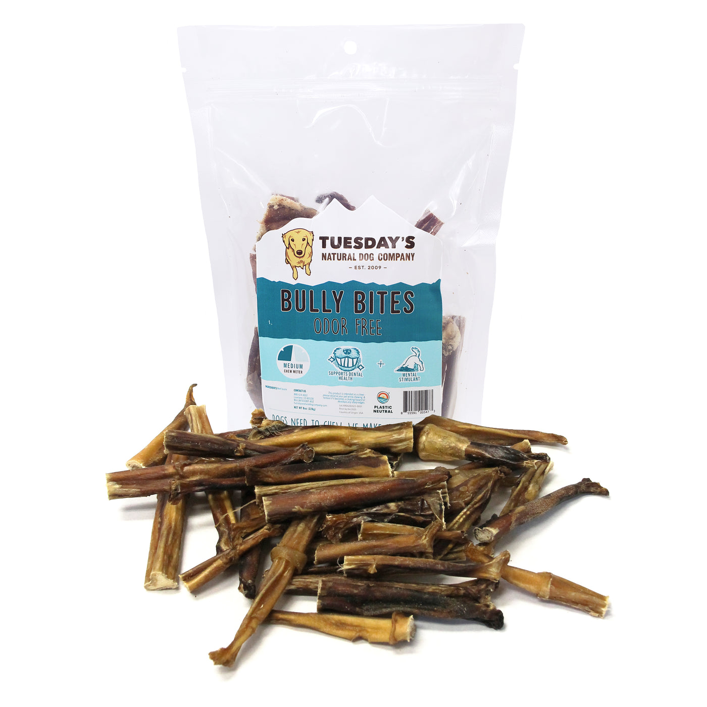 Odor Free Bully Bites - 8 oz — WHOLESALE - Tuesday's Natural Dog Company