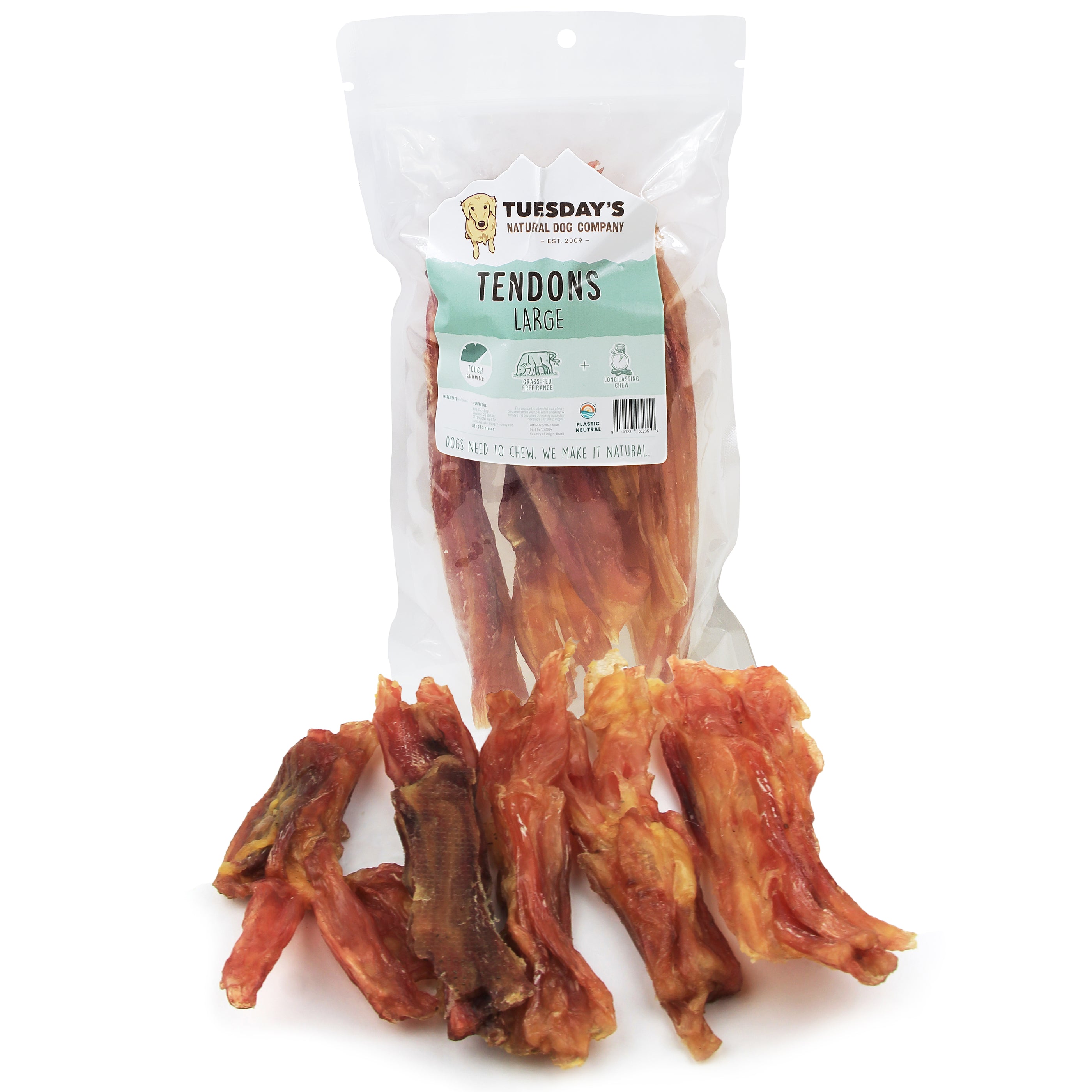 Large Beef Tendons - 5 Pack — WHOLESALE - Tuesday's Natural Dog Company