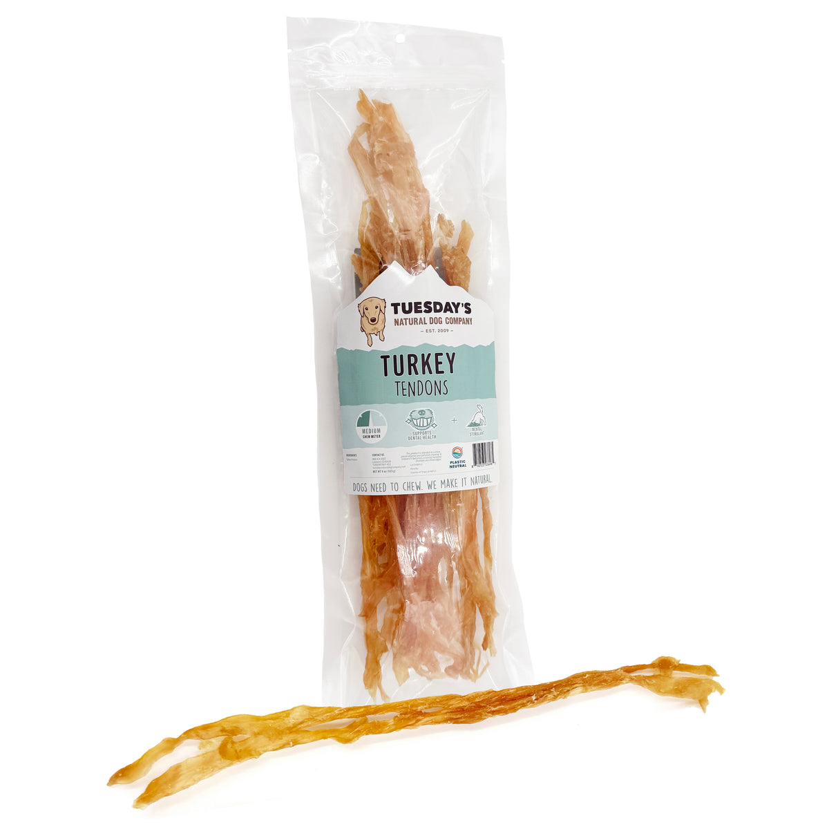 Turkey Tendons - 4 oz — WHOLESALE - Tuesday's Natural Dog Company